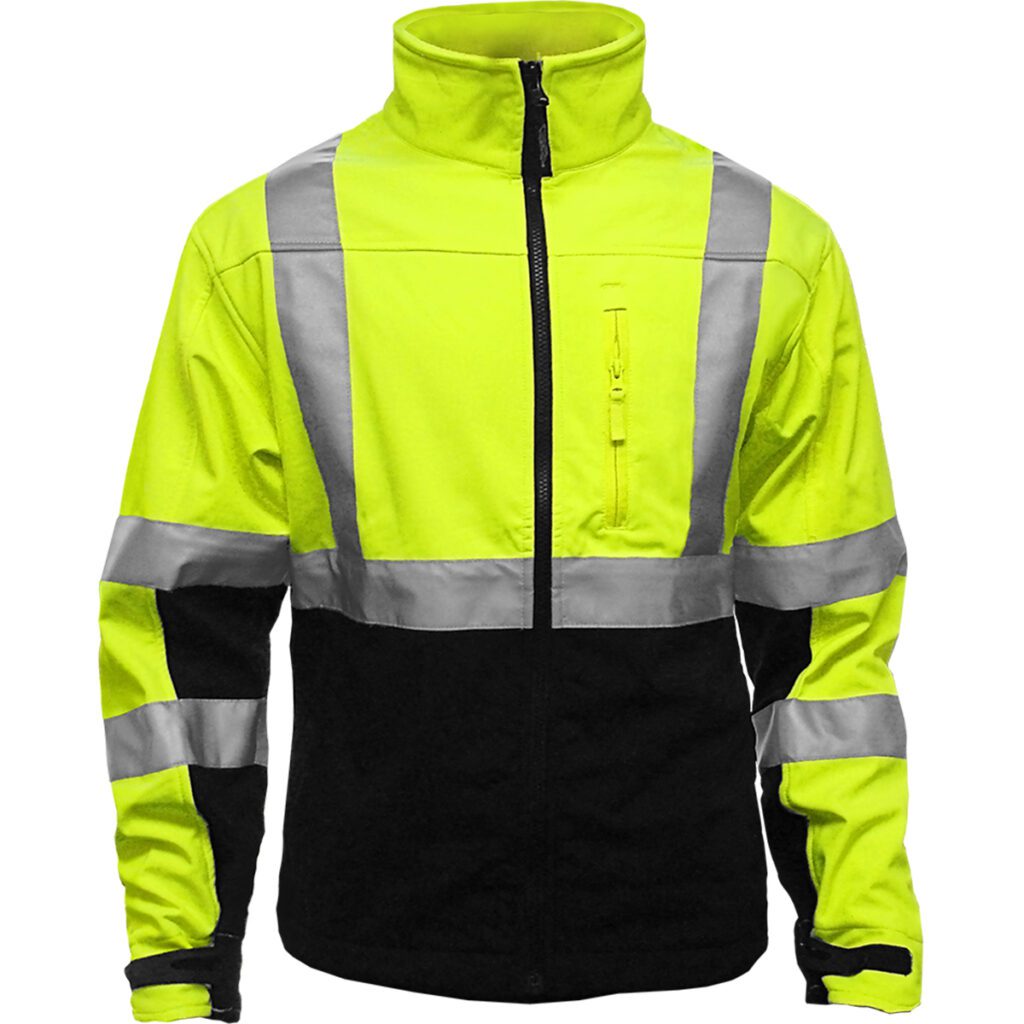 PIP ANSI Type R Class 3 Black Bottom Soft Shell Jacket with Brushed ...